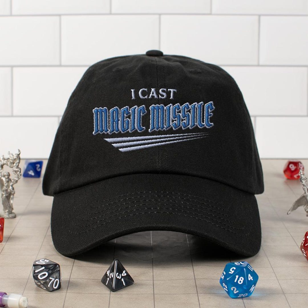 I Cast Magic Missile Embroidered Dad Hats, Tabletop Gamer Inspired ...