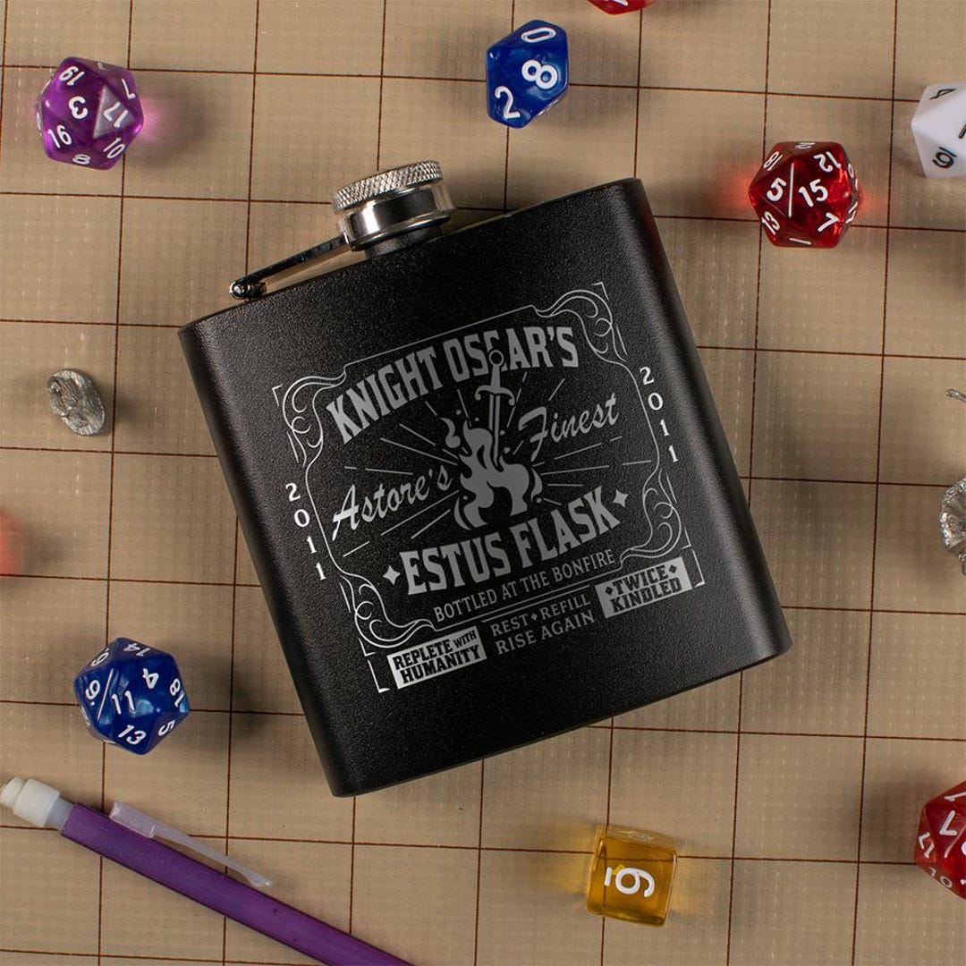 Knight Oscar's Estus Flask Powder Coated Laser Engraved Flask, Video ...