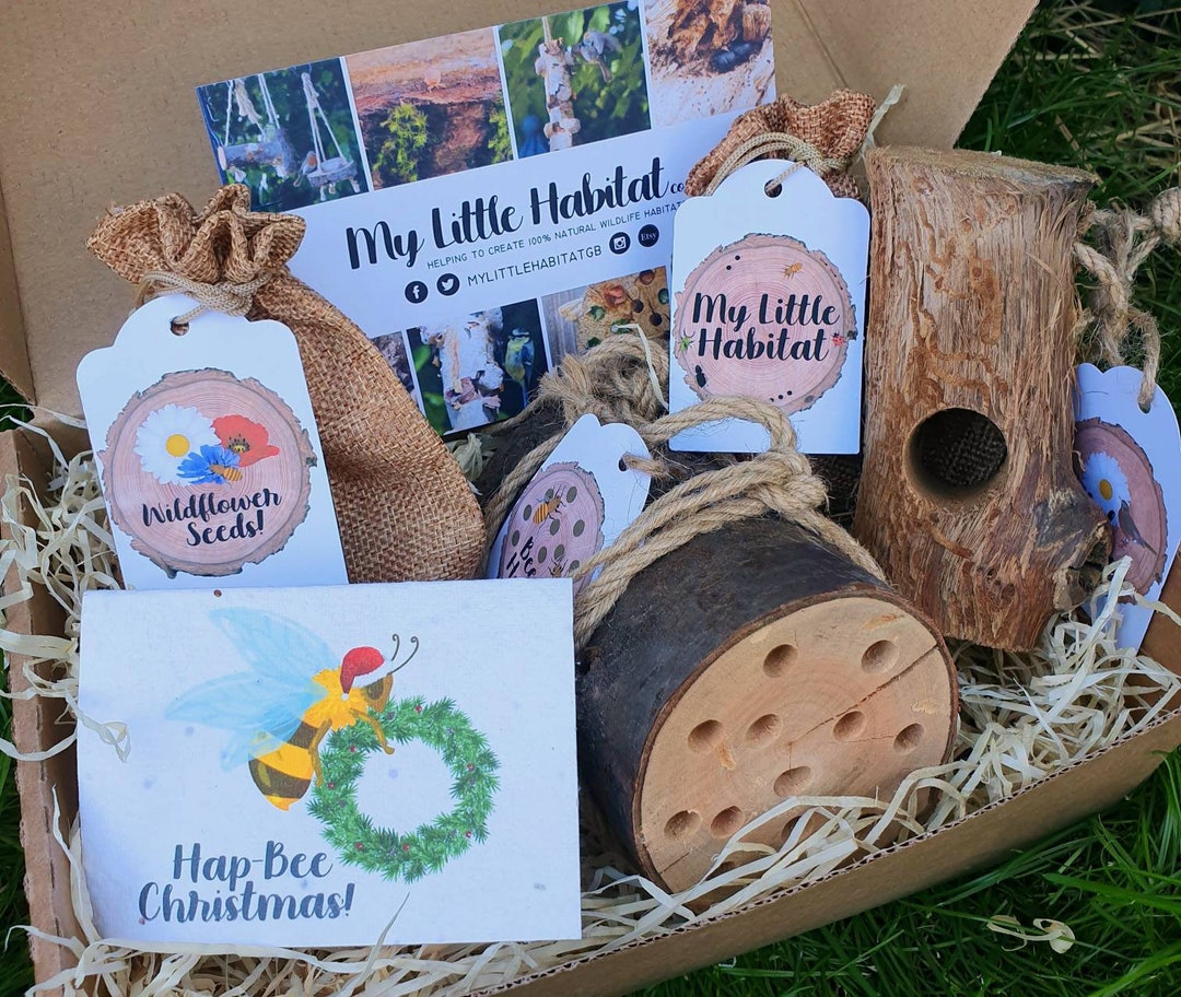 Hap-bee Christmas Birds & the Bees Gift Set With Plantable Card | Eco Friendly | Bee Hotel ...
