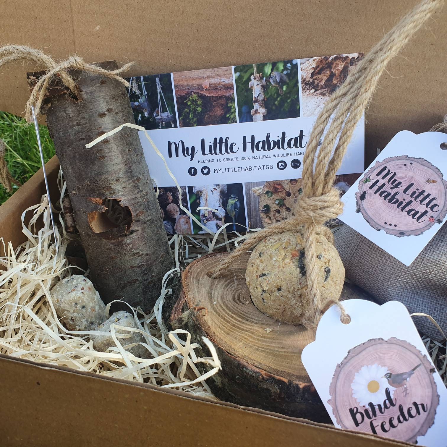 Bird Feeder Gift Set Duo (natural | Handmade | Bird Food | Gardener ...