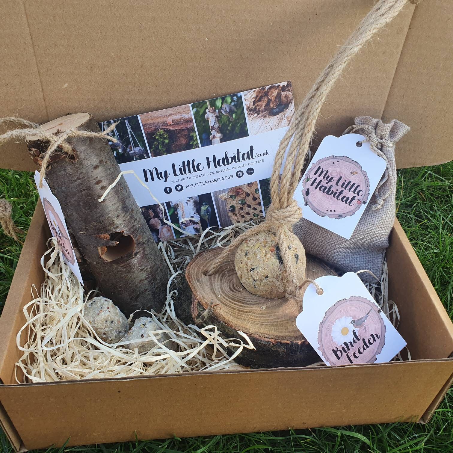 Bird Feeder Gift Set Duo (natural | Handmade | Bird Food | Gardener ...