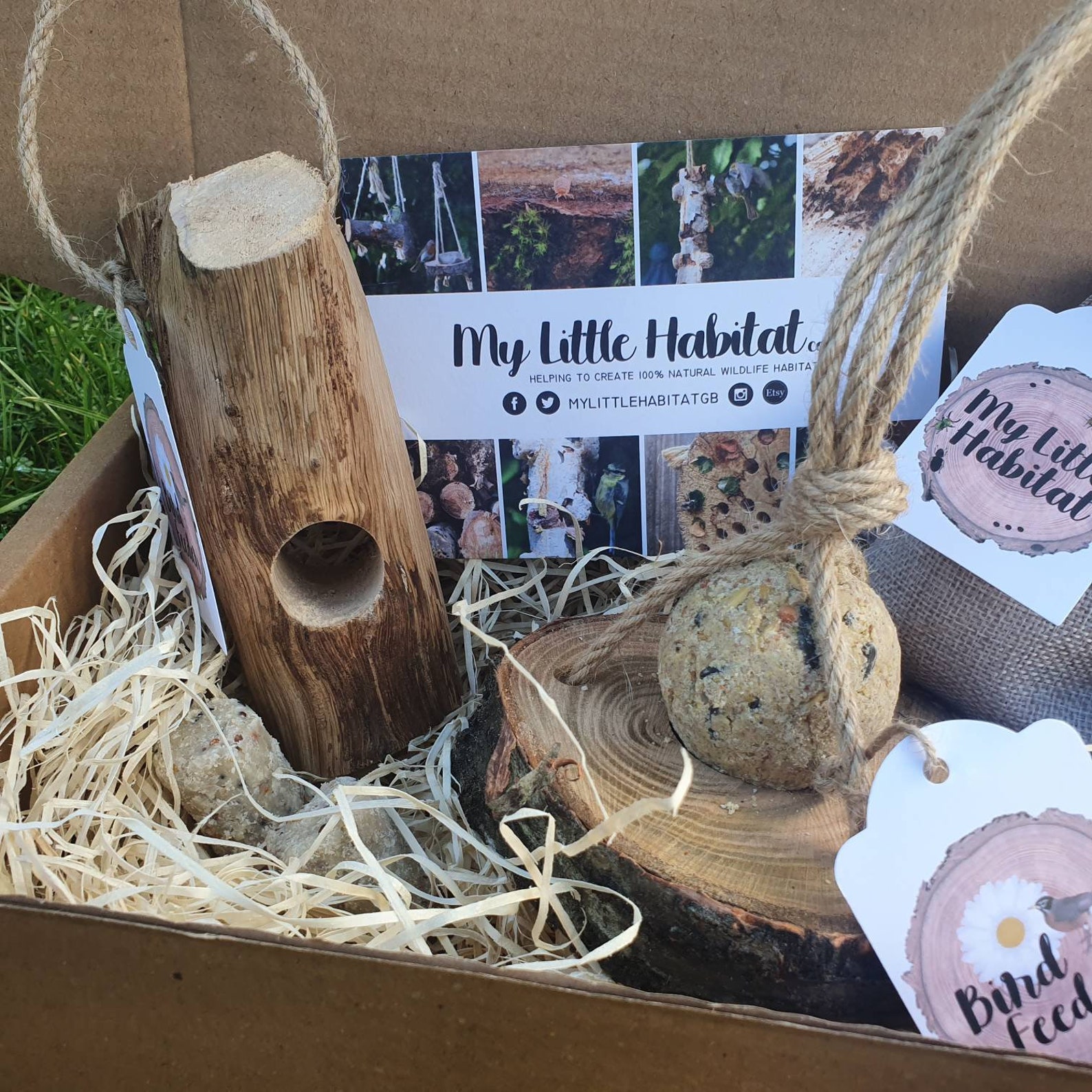 Bird Feeder Gift Set Duo (natural | Handmade | Bird Food | Gardener ...