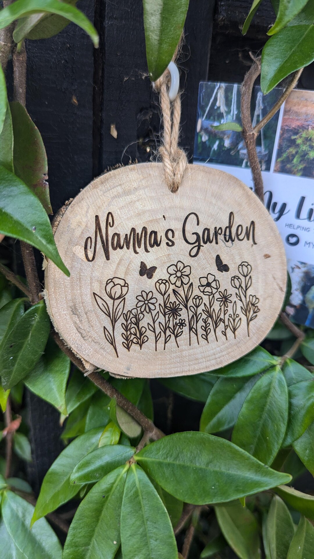 NANNA'S GARDEN Sign - Natural Rustic Wood Slice Plaque | Gift | Nan ...