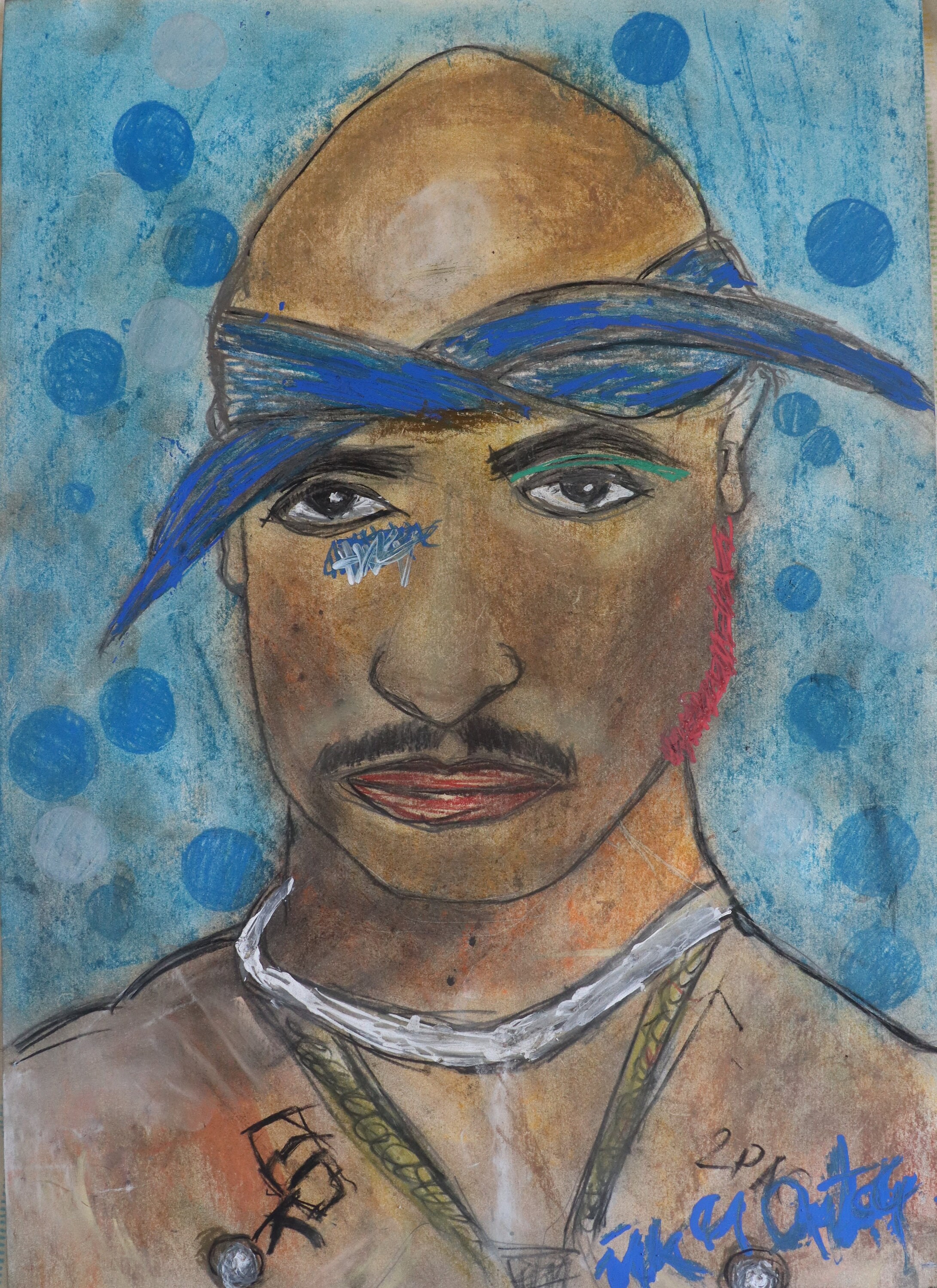 Tupac Shakur 2pac Illustration Poster Print - 13.7 X 19.6 Inch Original ...
