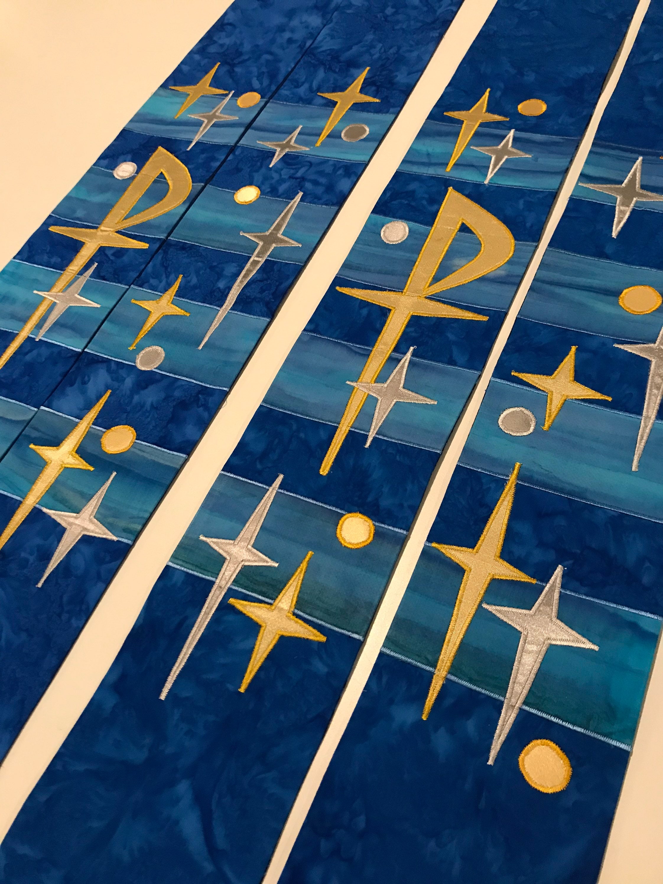 Advent blue: There Will Be Signs in the Stars Stole - Etsy UK