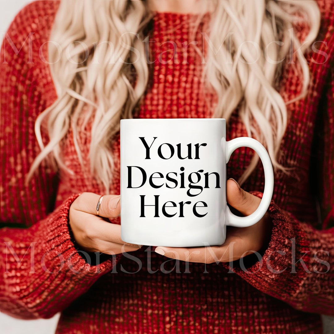 Christmas Mug Mockup, Winter Mug Drinkware Mockup, Holiday Mug Mockup ...