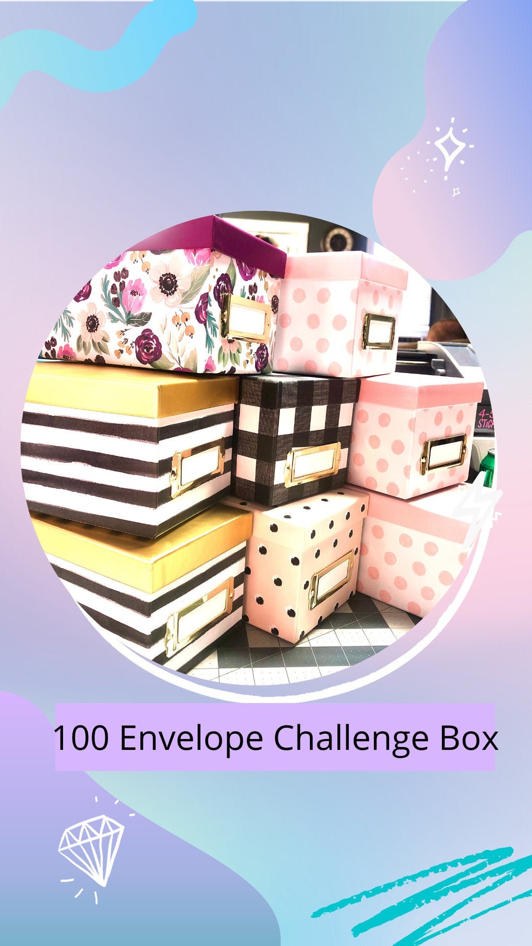 100 Envelope Challenge Box with 101 envelopes Bonus envelope/ | Etsy