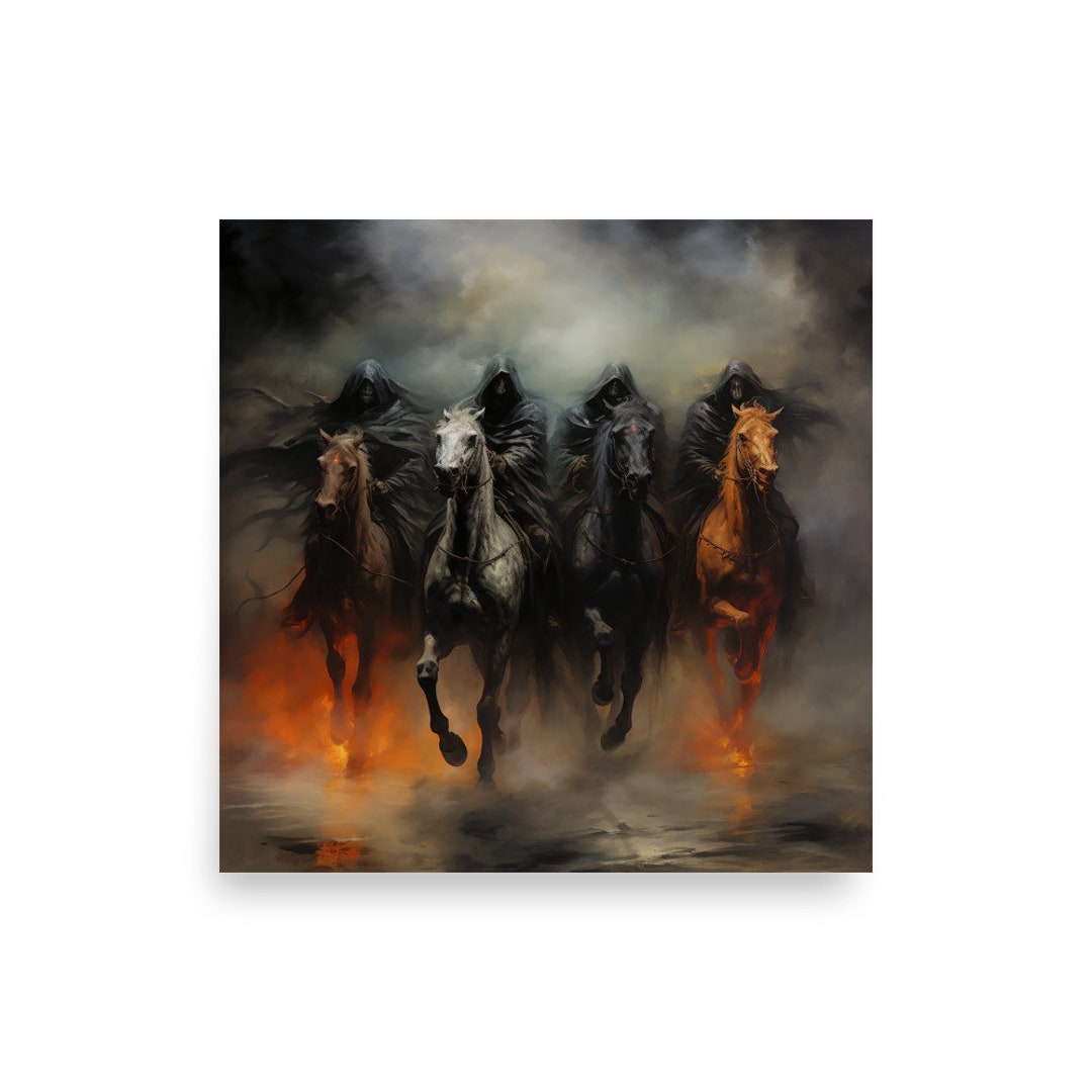 Four Horsemen of the Apocalypse Wall Art Print | Death Art | Gothic Art ...