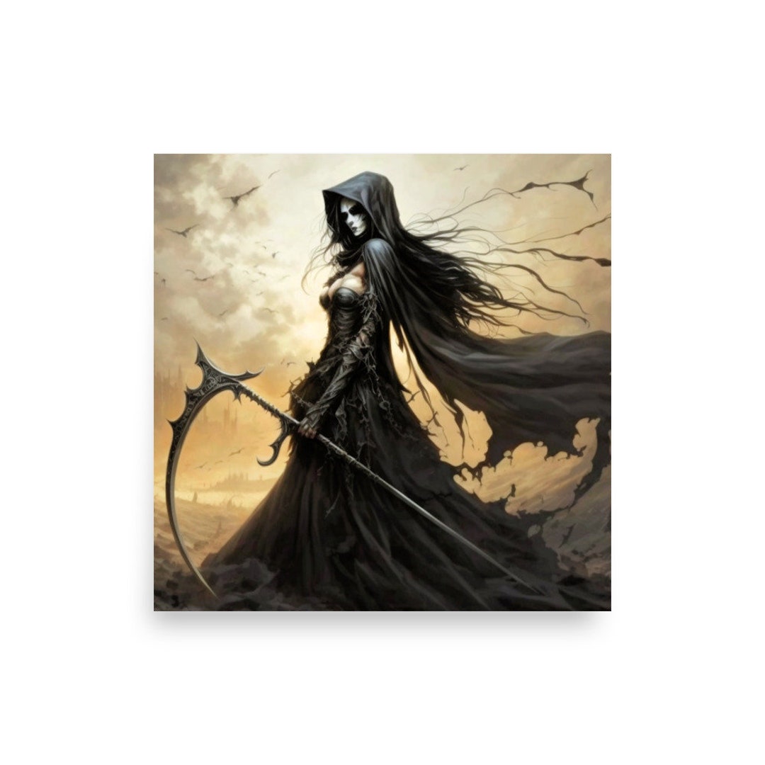 Female Grim Reaper Art Print Gothic Horror Print Poster Dead - Etsy