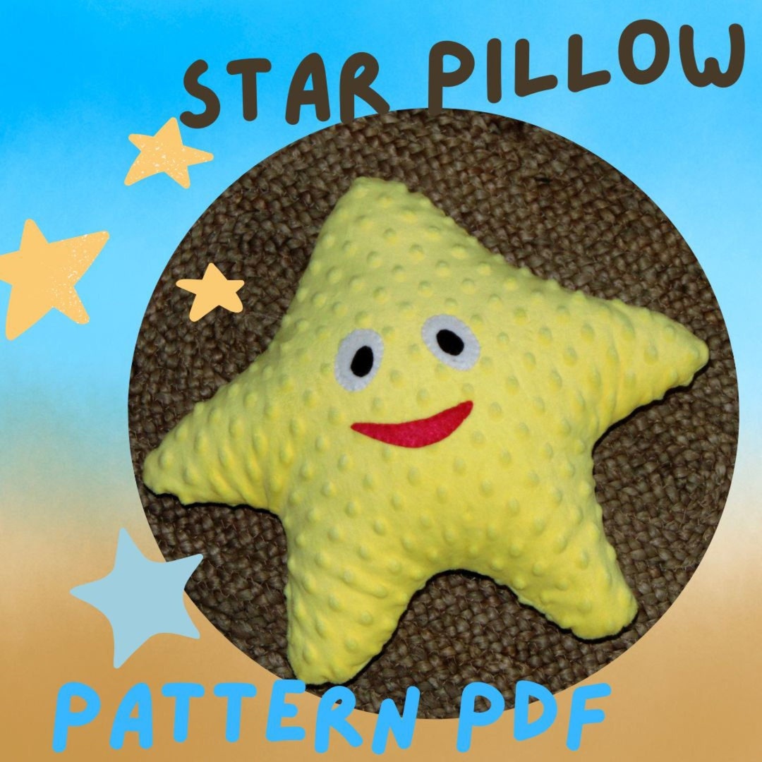 Super Simple Star Pattern, Star Pillow Sleep Toy Sewing DIY, Star ...