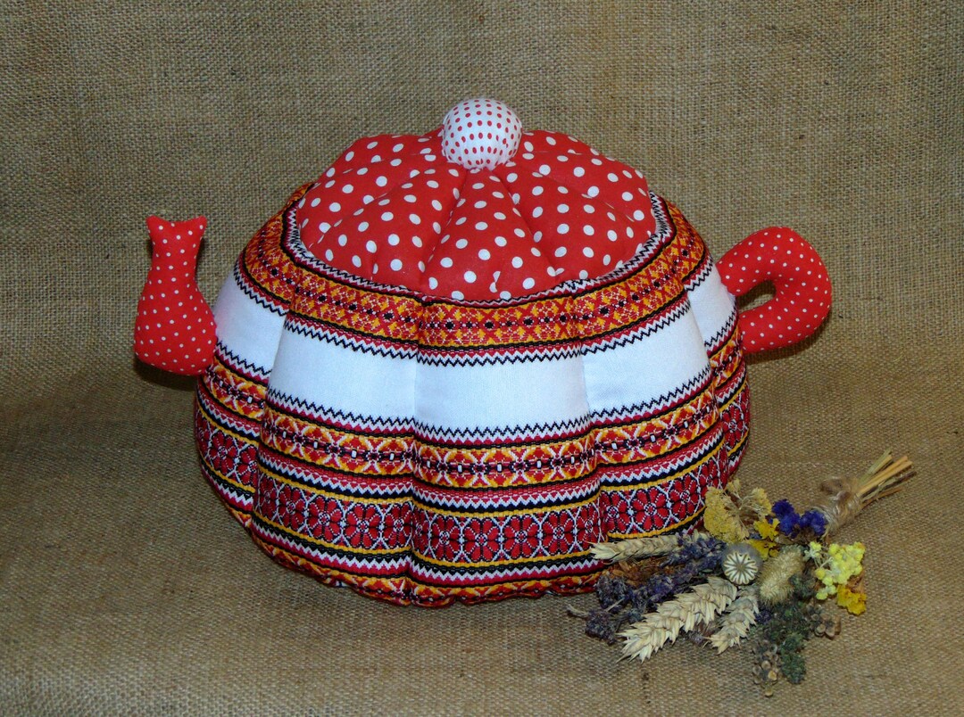 Large Tea Cozy, Teapot Cover, Folk Style Tea Cozy, Quilted Tea Warmer ...