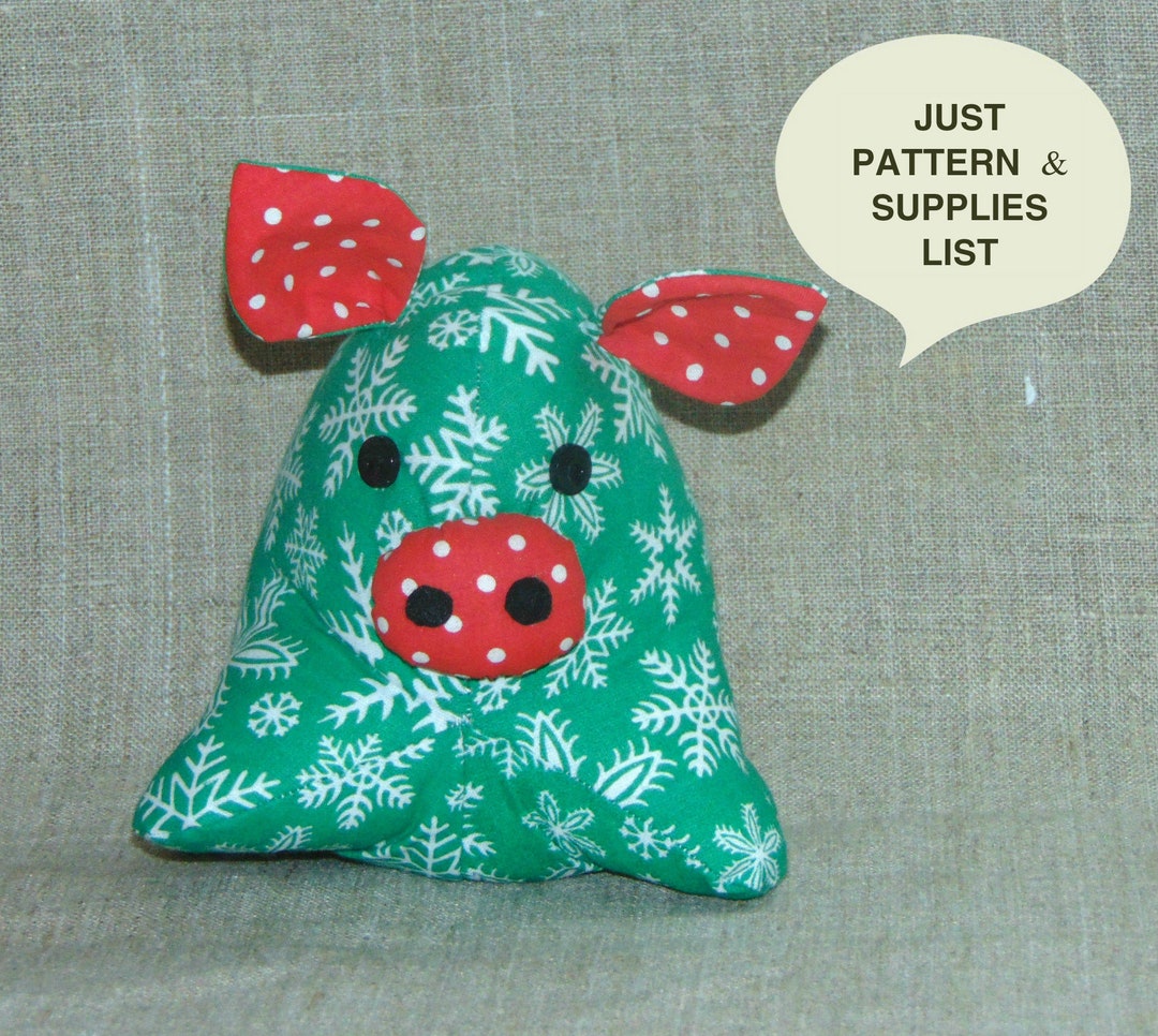 Stuffed Pig Toy Pattern PDF, Pig Sewing Pattern Instant Digital ...
