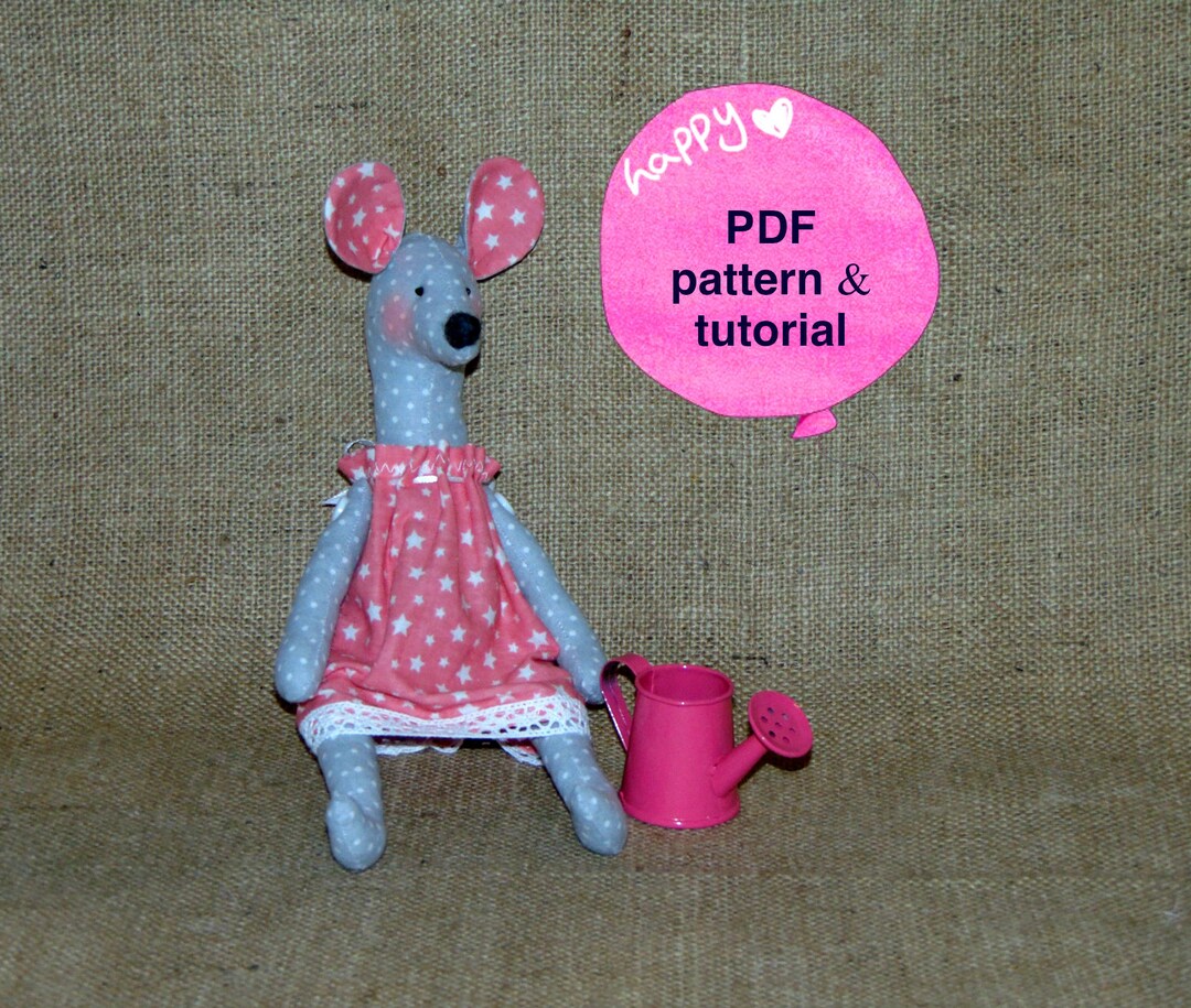 Stuffed Rat Toy Pattern - How to Sew Mouse, PDF Mouse Sewing Pattern ...