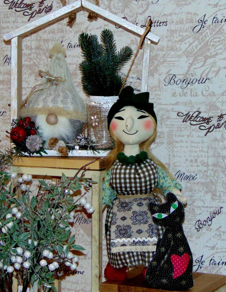 Kitchen Witch Baba Yaga, Vintage Inspired Witch, Hag Rag Doll, Good ...
