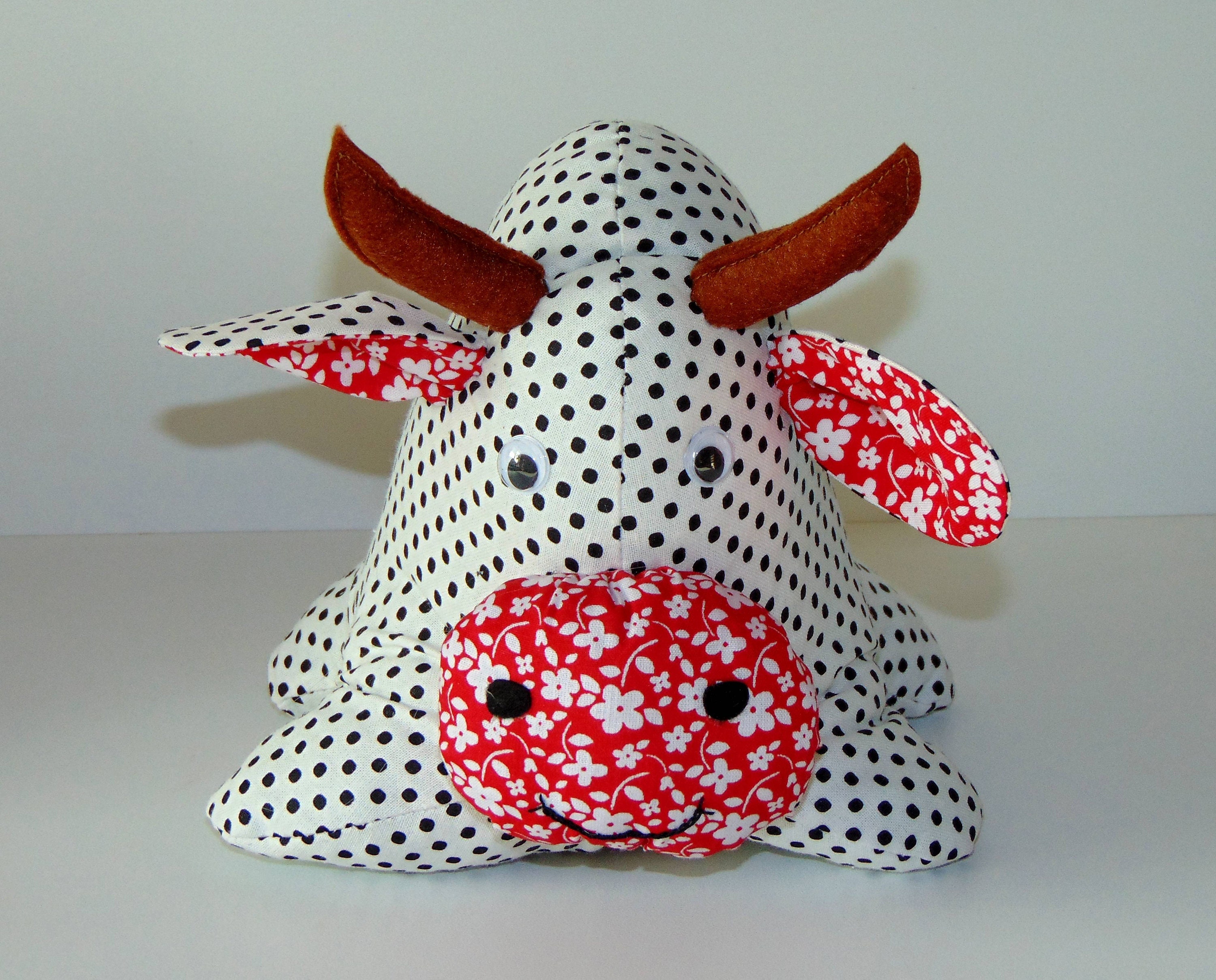 A Sew PATTERN Floral COW, Stuffed Calf Pattern, Sewing Cow PDF, Ox ...
