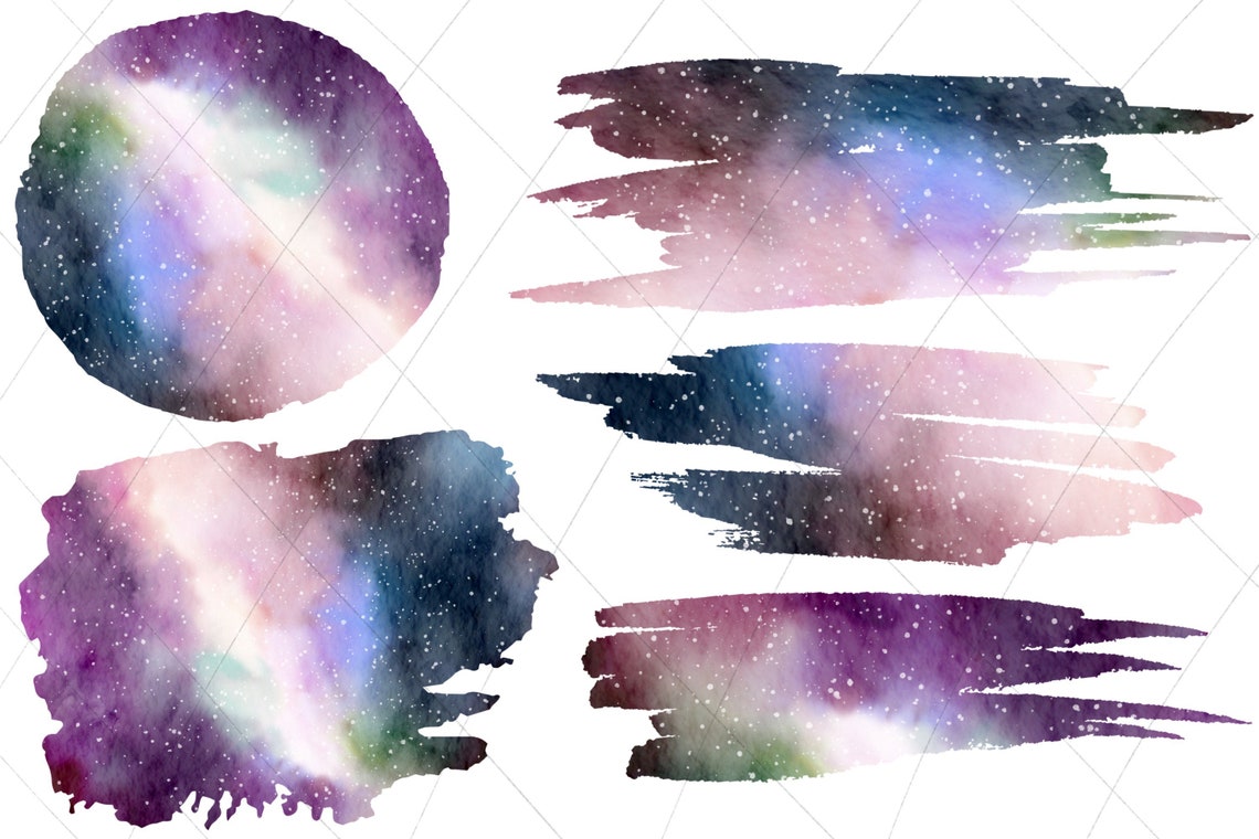 Watercolor Galaxy Space Background Brushstrokes Png - Etsy
