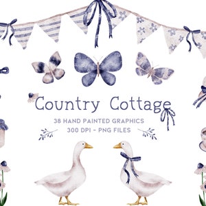 Cottage Core Clipart, Watercolor Goose Clipart, Farm Clipart, Kitchen ...