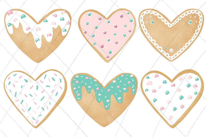 Valentines Day Clipart, Sugar Cookie Png, Heart Cookie Clipart, Sugar ...