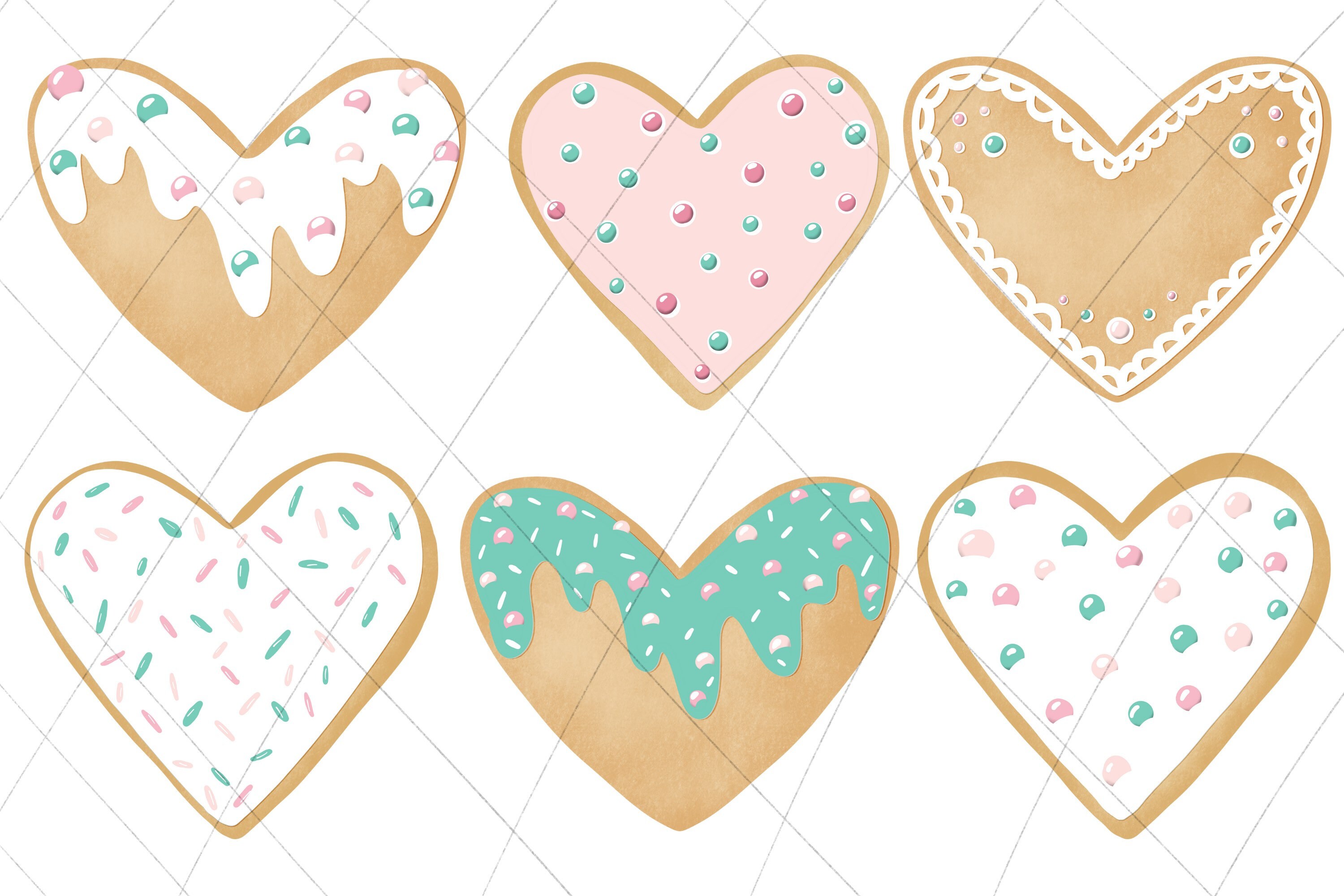 Valentines Day Clipart, Sugar Cookie Png, Heart Cookie Clipart, Sugar ...