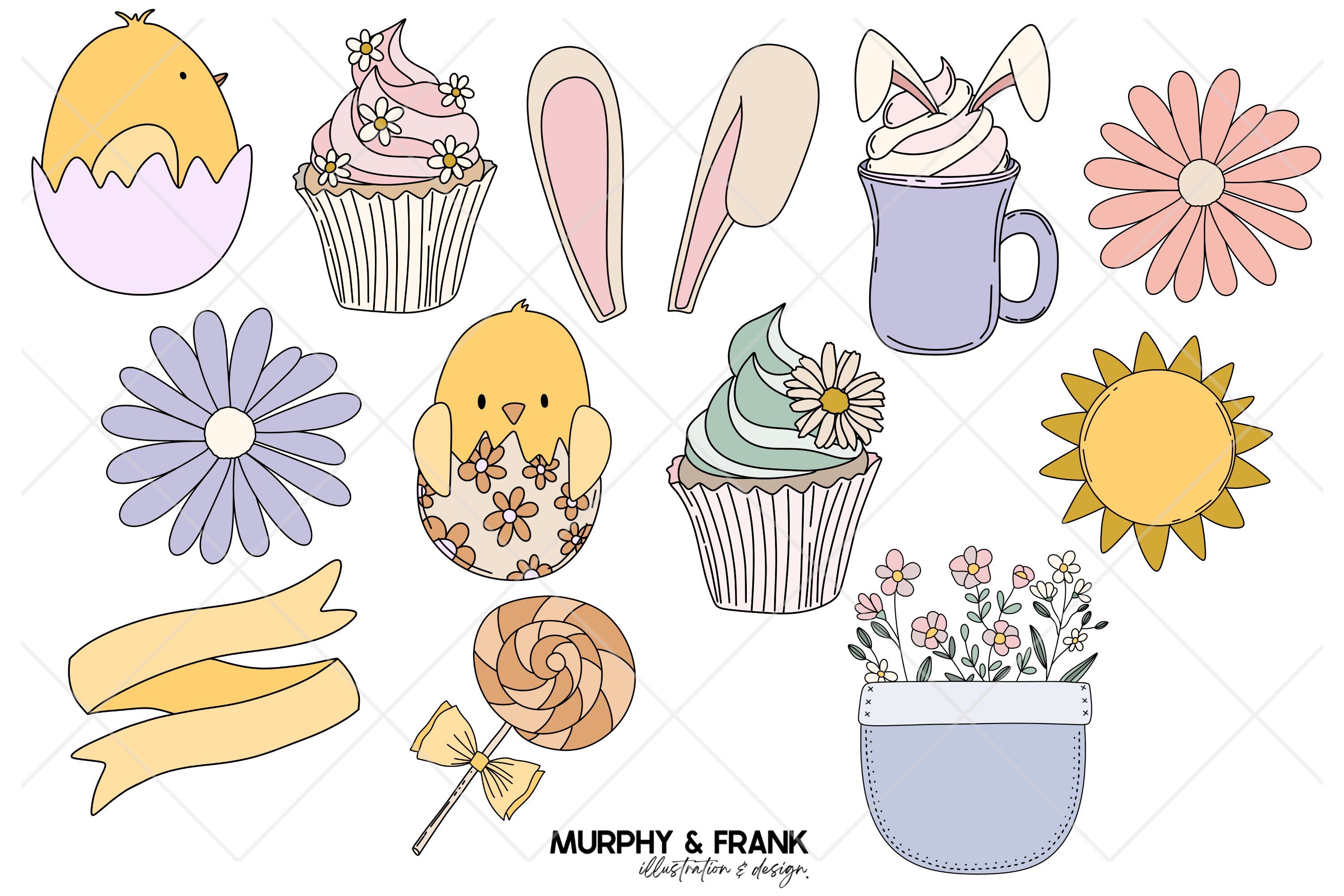 Spring Clipart Easter Clipart Groovy Clipart Retro Clipart - Etsy Australia