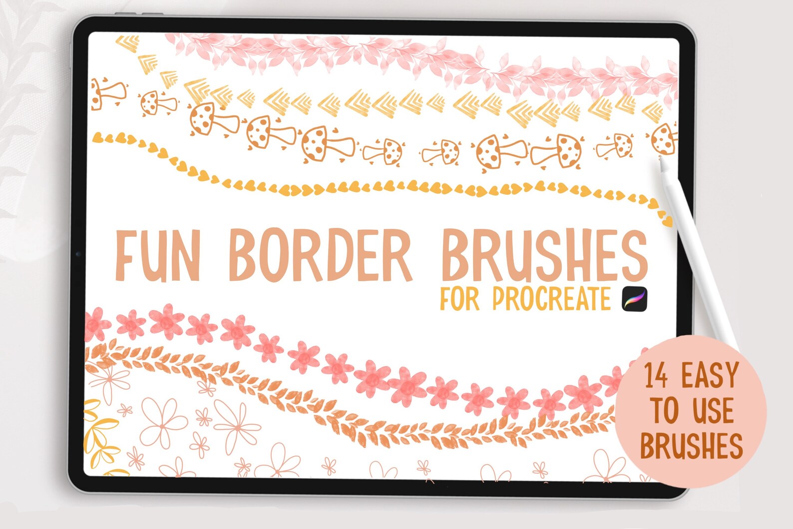 Procreate Brushes, Procreate Border Brush Set, Procreate Brush Set ...