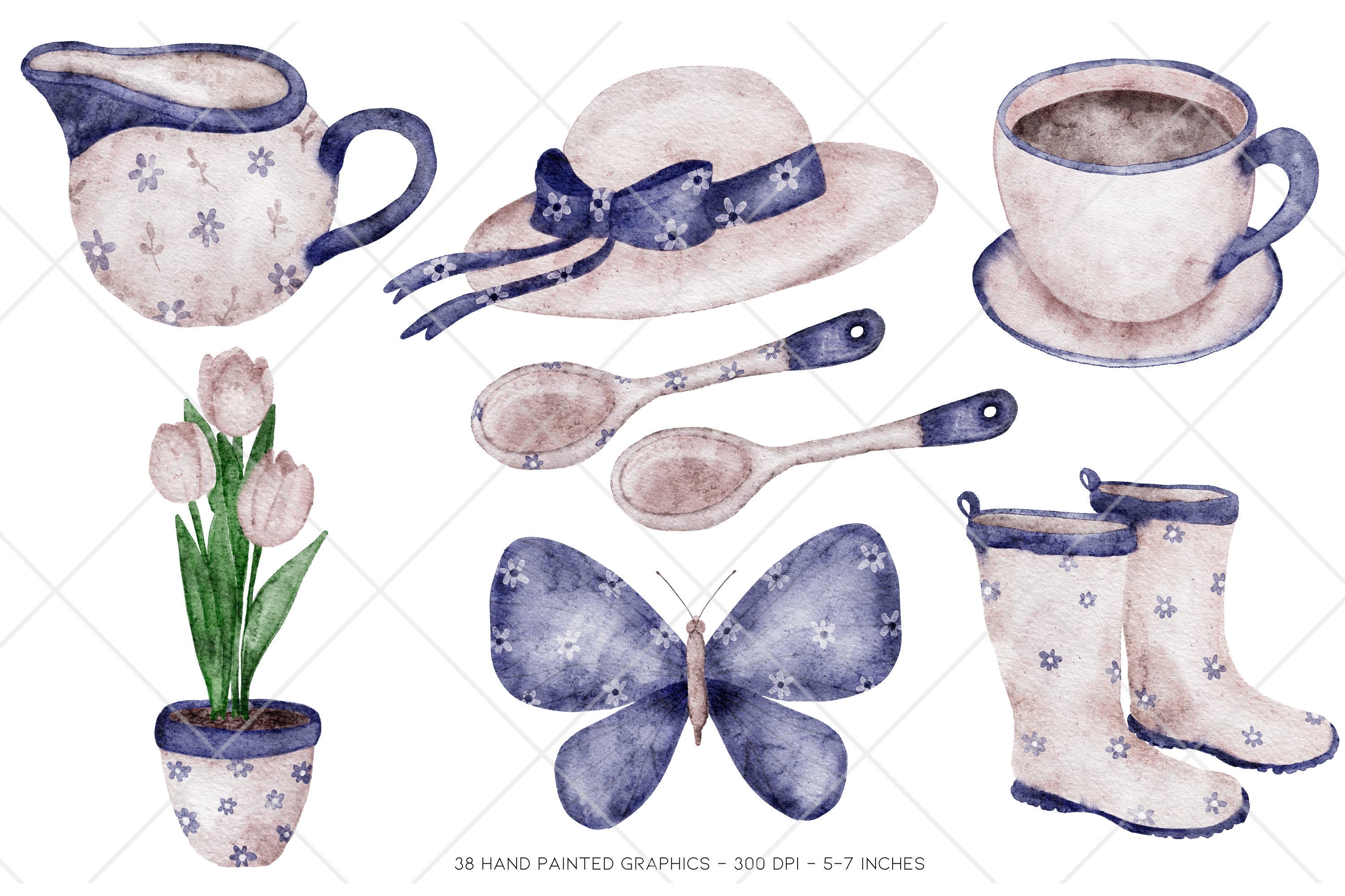 Cottage Core Clipart, Watercolor Goose Clipart, Farm Clipart, Kitchen ...