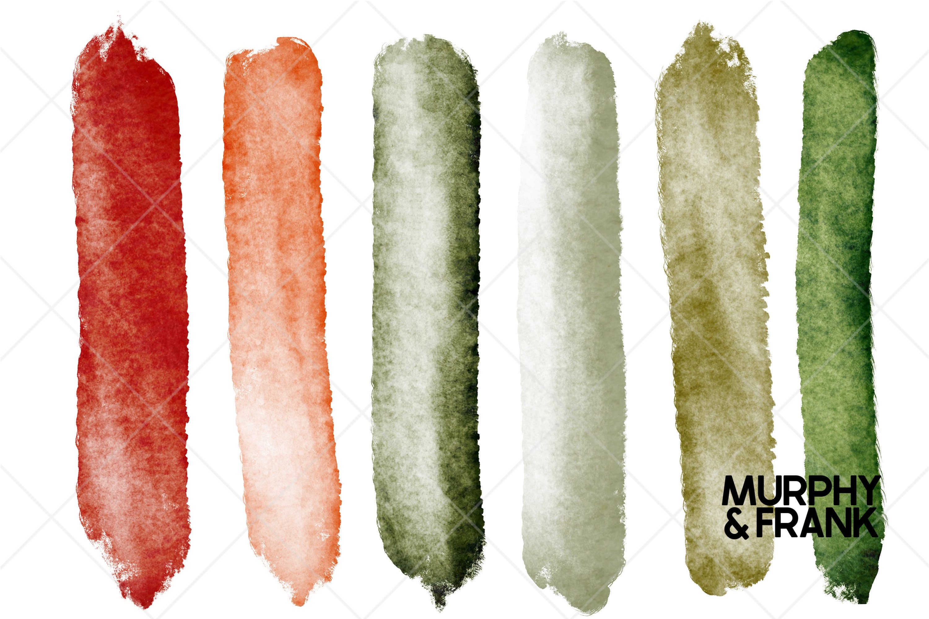 Brush Strokes Clipart, Fall Watercolor Clipart, Border Clipart, Planner ...