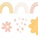Boho Rainbow Clipart, Retro Clipart Bundle, Spring Clipart, Daisy ...