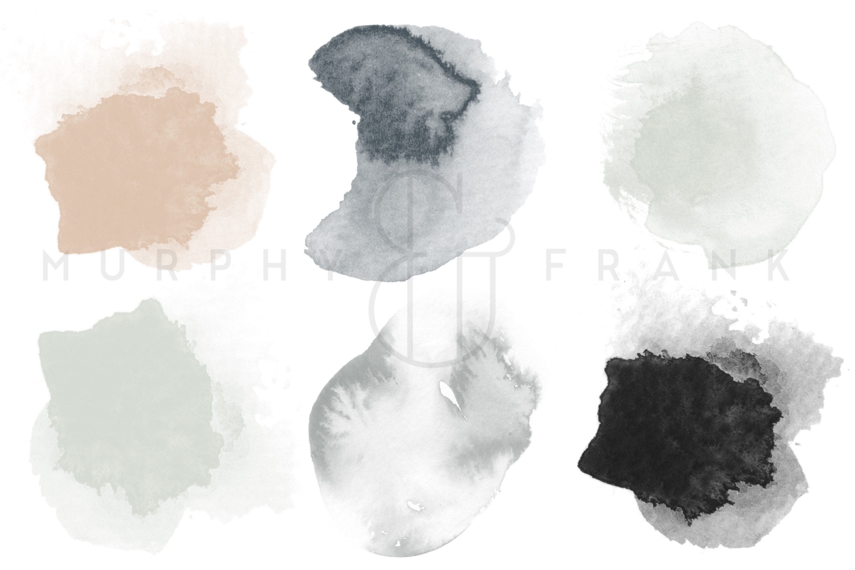 Watercolor Splashes, Brush Strokes Clipart, Watercolor Circle Png ...