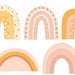 Boho Rainbow Clipart, Retro Clipart Bundle, Spring Clipart, Daisy ...