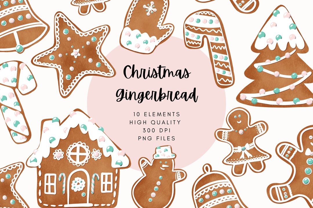 Gingerbread Clipart, Christmas Cookies Png, Winter Clipart, Holiday ...