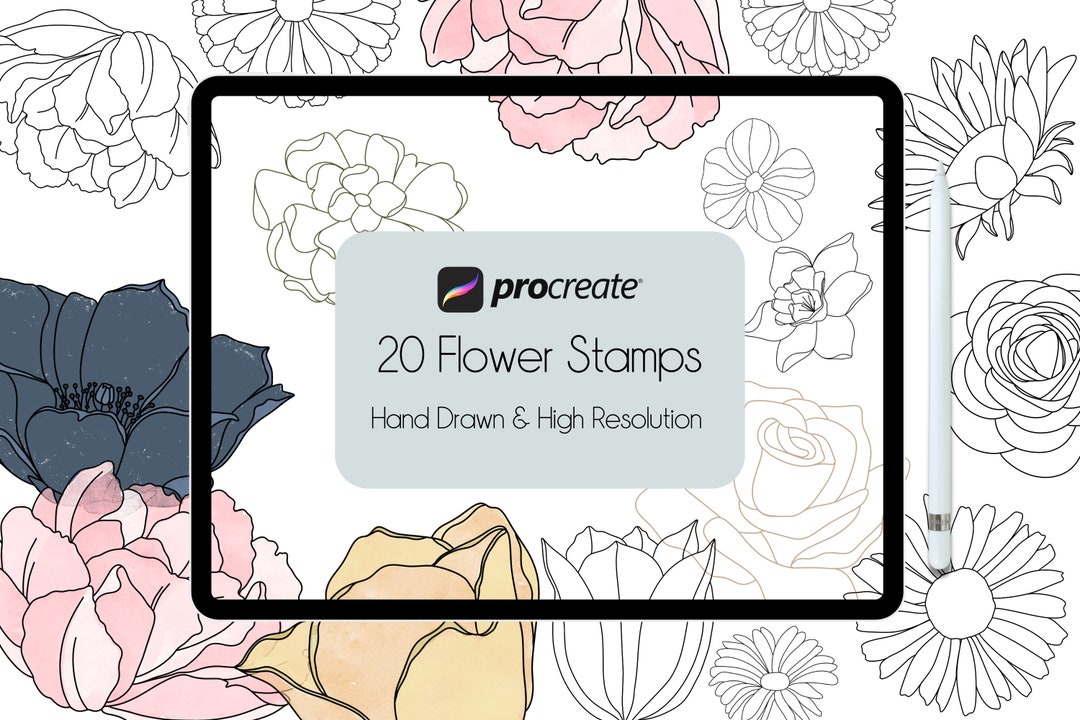 Flower Stamp Procreate, Procreate Flowers, Procreate Flower Stamps ...