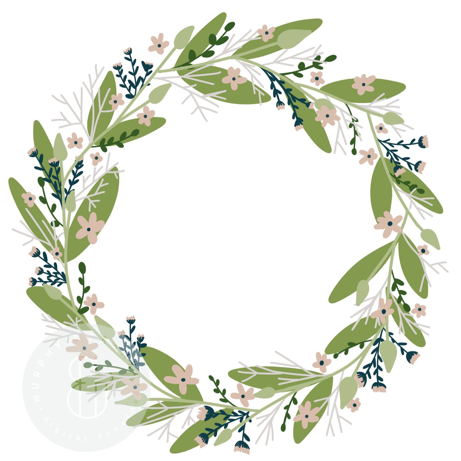 Wreath Clipart, Spring Clipart, Floral Clipart, Floral Wreath Png ...