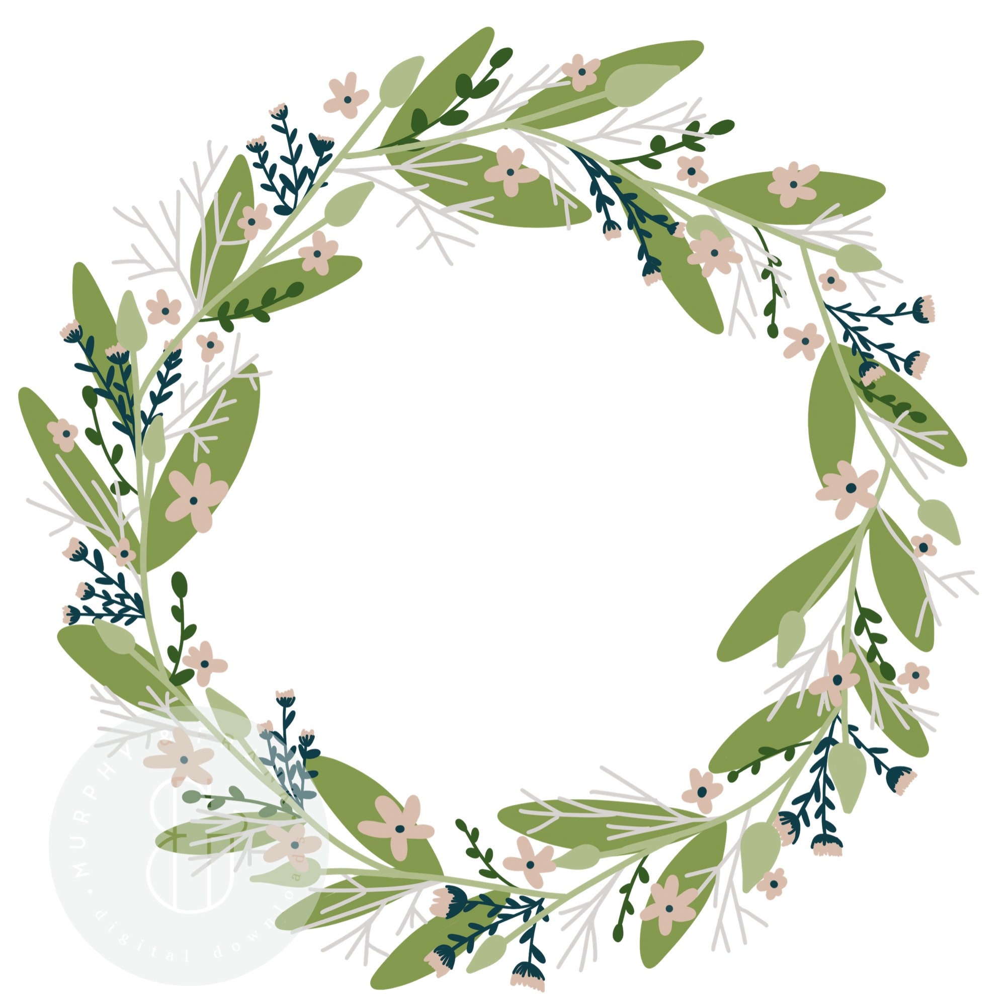 Wreath Clipart, Spring Clipart, Floral Clipart, Floral Wreath Png ...