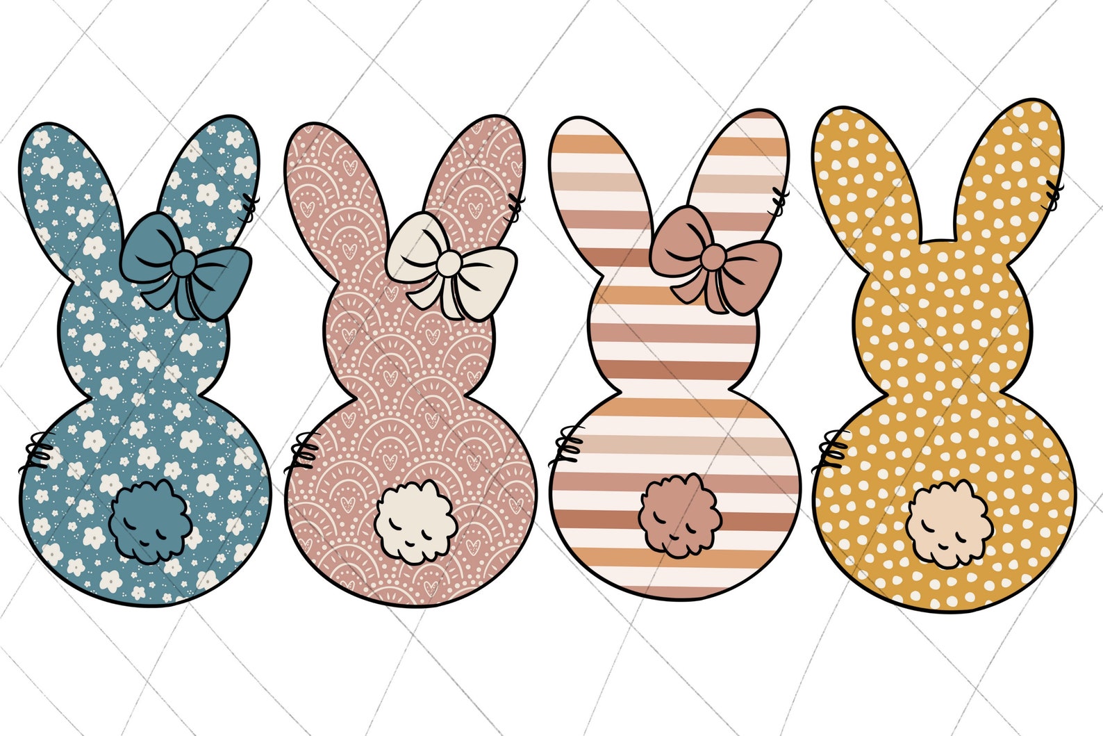Easter Bunny Clipart Bunny Clipart Bunnies Clipart Boho - Etsy