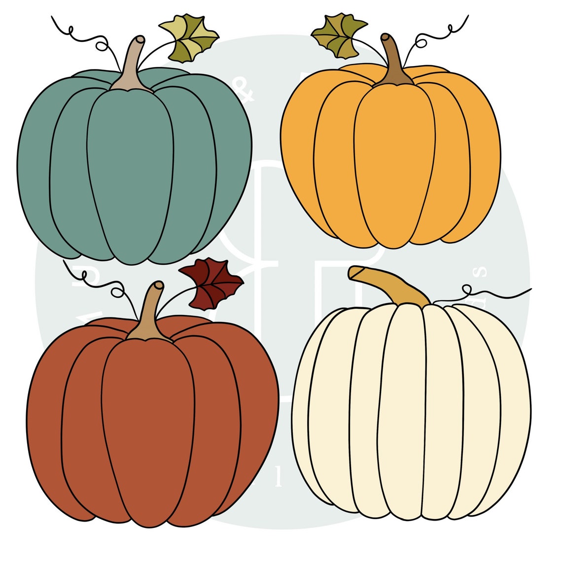 Fall Pumpkin Clipart Autumn Clip Art Pumpkins Pumpkin Bundle - Etsy