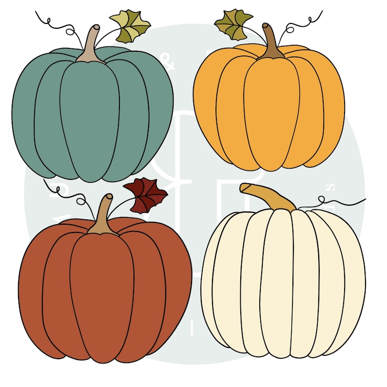 Fall Pumpkin Clipart, Autumn Clip Art Pumpkins, Pumpkin Bundle Png ...