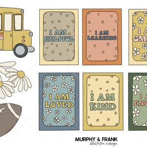 Groovy School Clipart, Graduation Clipart, Education Clipart, Retro ...