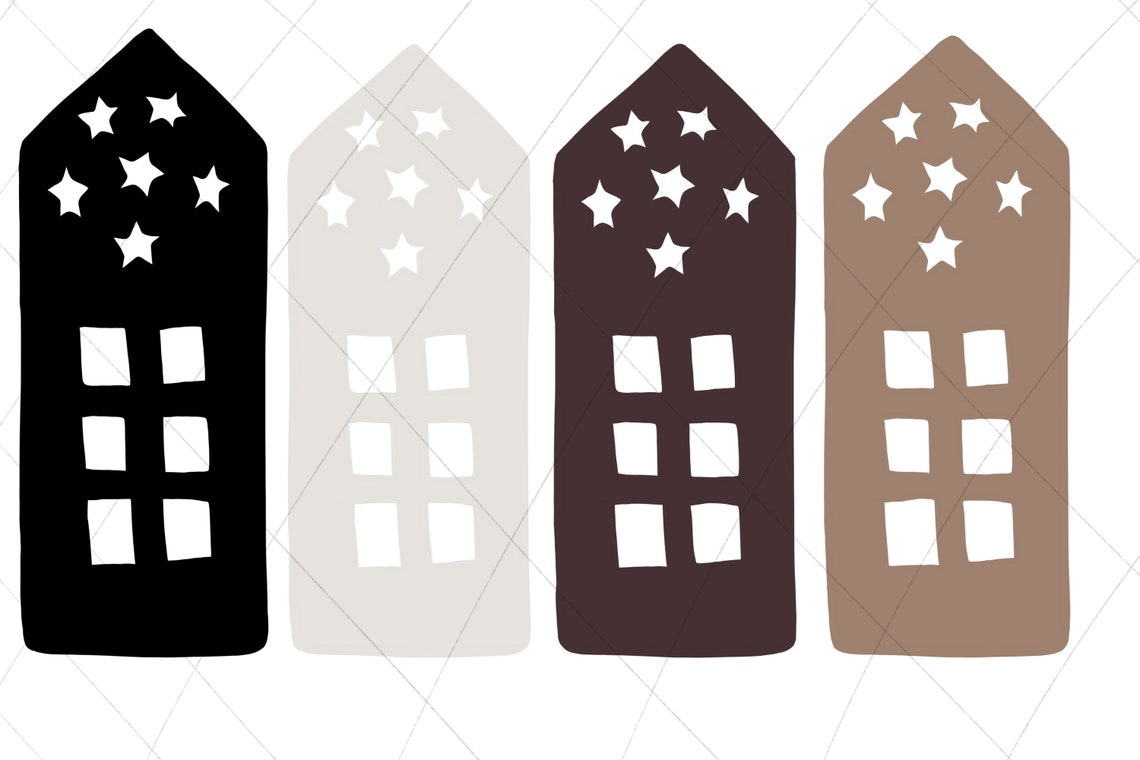 Winter Village Png Scandinavian Christmas Png Nordic Houses | Etsy