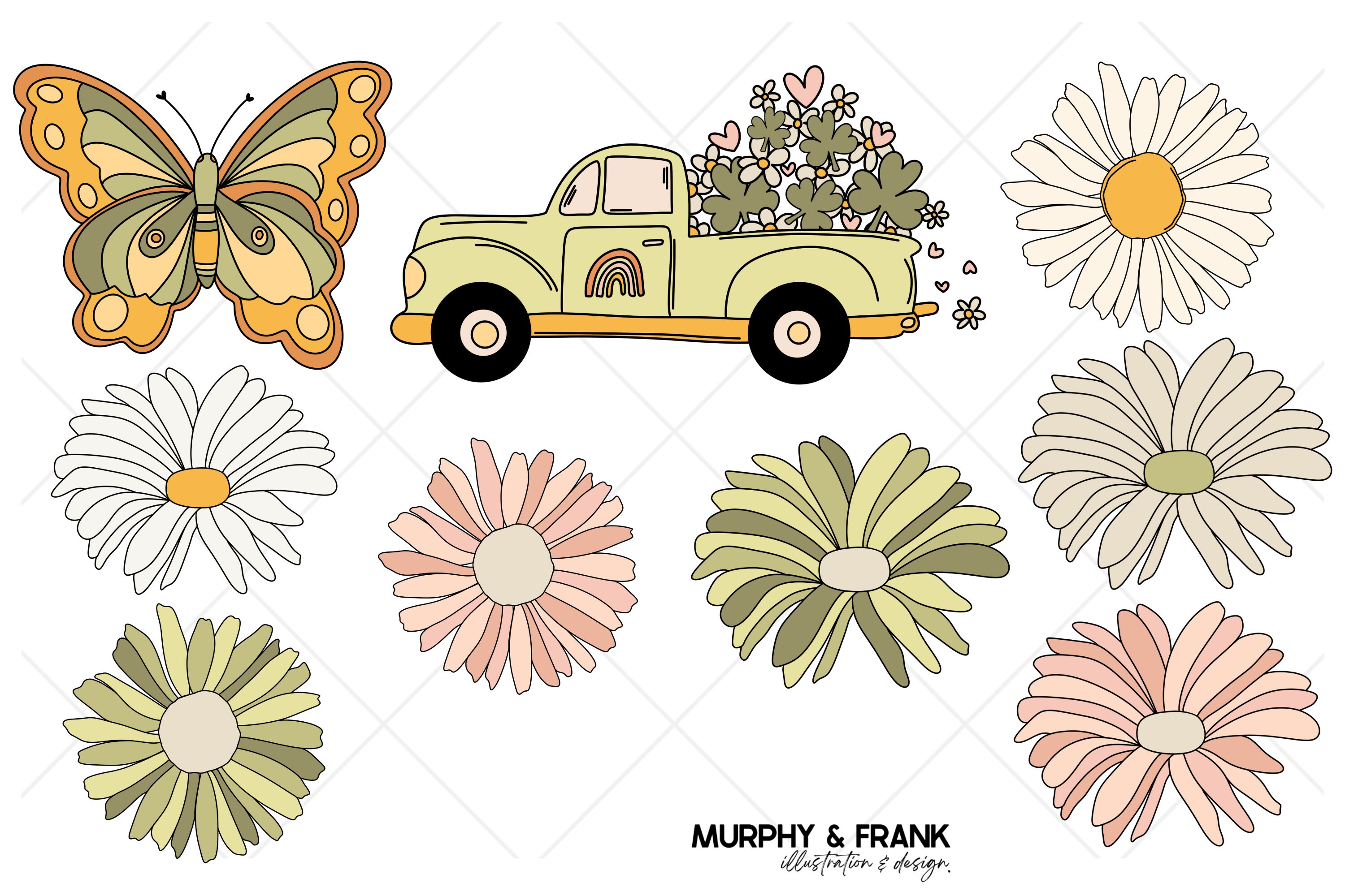 Retro Clipart, St Patricks Day Clipart, Spring Clipart, Retro St ...