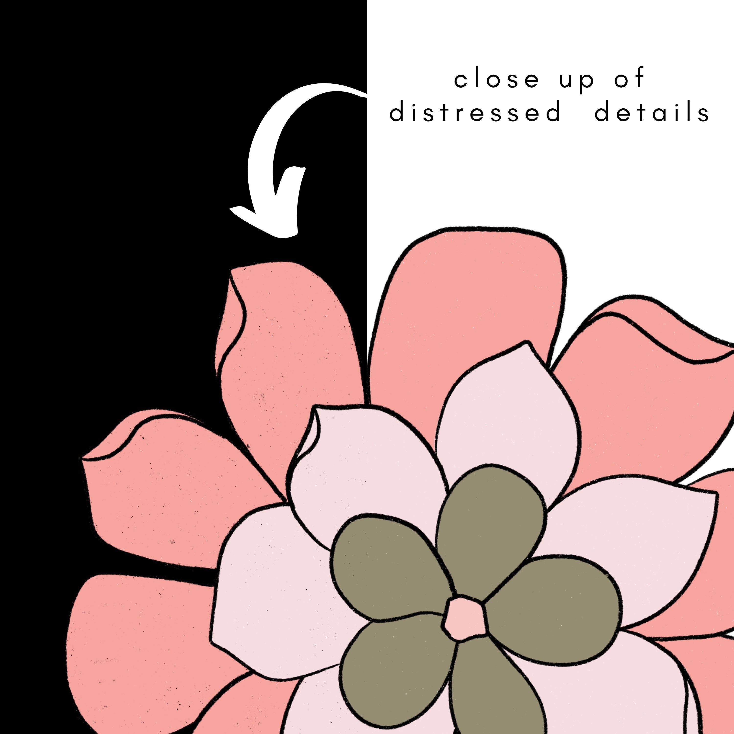 Pink Retro Flowers, Vintage Floral Clip Art, Retro Floral Clipart ...