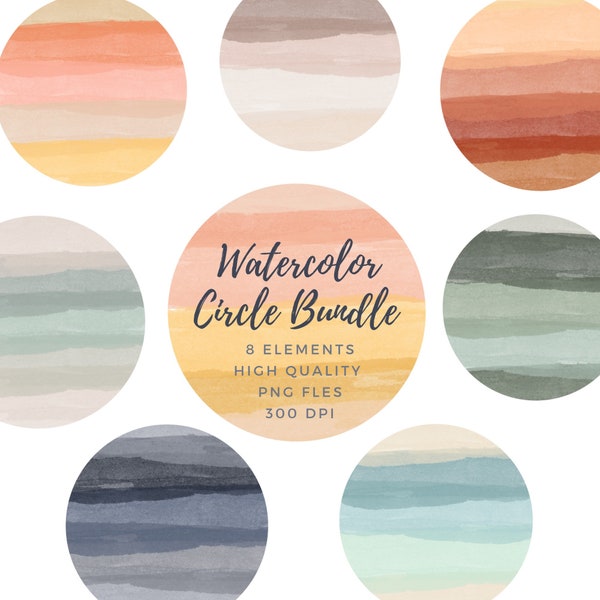 Watercolor Circles - Etsy