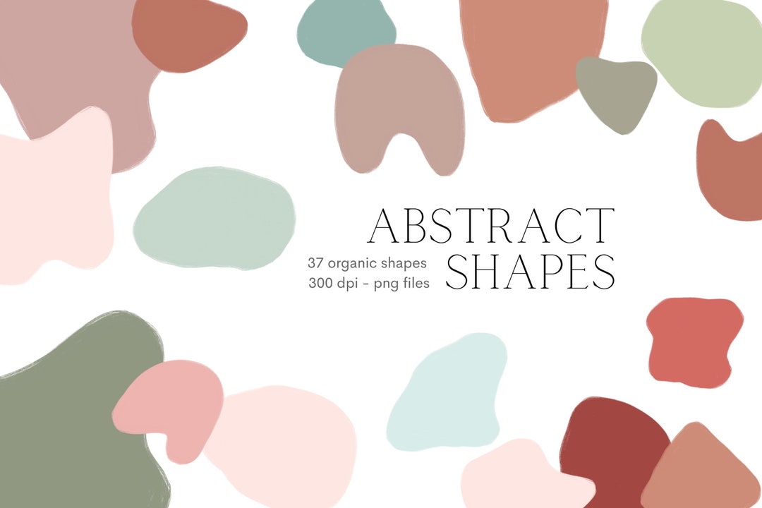 Organic Abstract Shapes Clipart, Boho Shapes Clipart, Modern Shapes ...