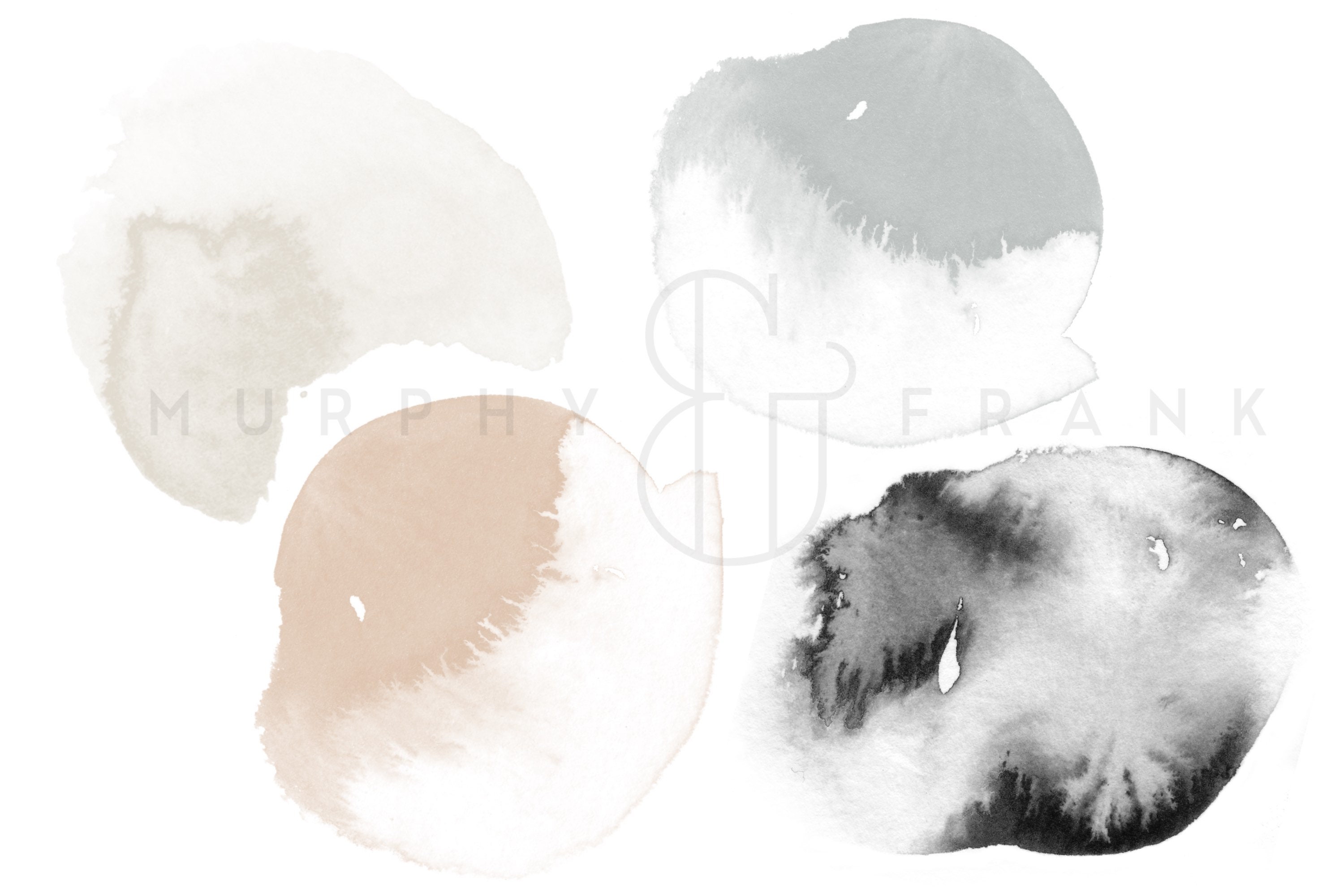 Watercolor Splashes, Brush Strokes Clipart, Watercolor Circle Png ...