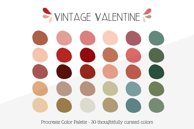 Procreate Color Palette, Valentines Color Palette for Procreate ...