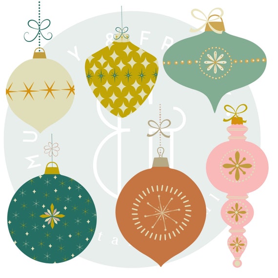 Retro Christmas Ornament Clip Art