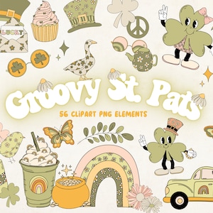 Retro Clipart, St Patricks Day Clipart, Spring Clipart, Retro St ...