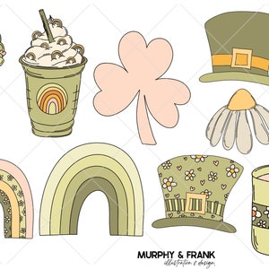 Retro Clipart, St Patricks Day Clipart, Spring Clipart, Retro St ...