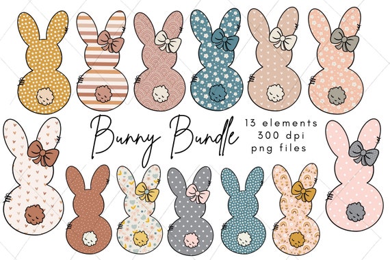 Easter Bunny Clipart Bunny Clipart Bunnies Clipart Boho - Etsy