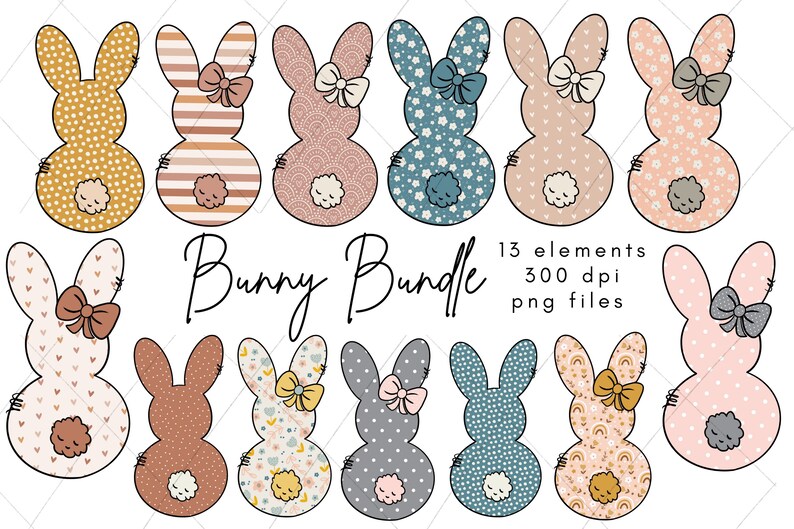 Easter Bunny Clipart Bunny Clipart Bunnies Clipart Boho - Etsy